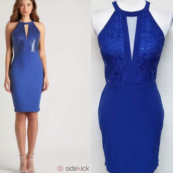 R & M Richards | Dresses | Rm Richards Retro Y2k Electric Blue Stretchy ...